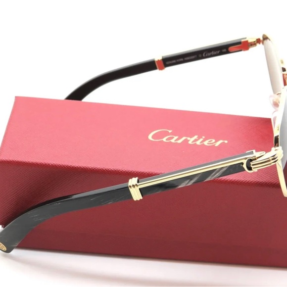 Cartier | Accessories | Cartier Buffs Ct363s 00 Goldblack Buffalo Horn ...